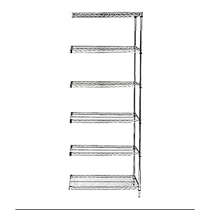 Omega 12" Deep x 24" Wide x 63" High 6 Tier Chrome Add-On Shelving Unit