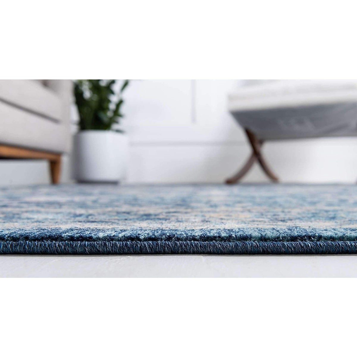 Unique Loom Oslo Collection Area Rug - Osterbro (5' x 8' Rectangle, Navy Blue/ Beige)