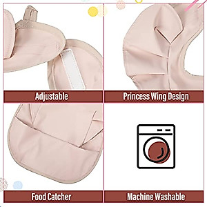 JaGely 3 Pcs Baby Bib for Eating Waterproof Baby Bib Baby Girl Food Bib Washable Toddler Bib Soft Feeding Bib with Food Catcher for Baby Boy or Girl Eating Travel Home Supplies