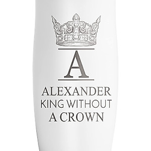 Maverton Travel Mug - Personalized Tumbler - Coffee and tea thermos - Perfect coffee gift for men - Stainless steel insulated cup for him - Engraved present for tea and coffee lover - CROWN