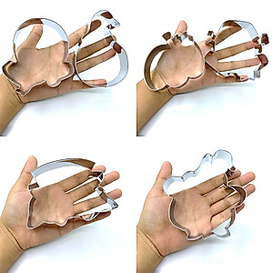 LILIAO Halloween Cookie Cutter Set - 6 Piece - Male Zombie, Female Zombie, Ghost Face, Mummy, Vampire and Pumpkin Fondant Biscuit Cutters - Stainless Steel