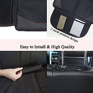 FLR 2 Pcs Car Seat Protector Black Waterproof Universal Foldable Car Seat Cover Protector Dog Mat with Thickest Padding for Child & Baby Cars Seats