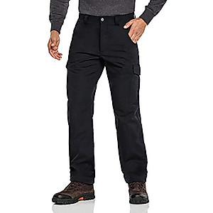 CQR Men's Winter Tactical Cargo Pants, Thermal Fleece Lined Outdoor Snow Ski Hiking Work, Fleece Cargo Black, 30W x 30L