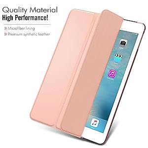 MoKo Case Fit Apple iPad Pro 9.7 Inch 2016 Release Tablet ONLY(A1673/A1674/A1675) - Slim Lightweight Smart Shell Stand Cover with Translucent Frosted Back Protector, Rose Gold (with Auto Wake/Sleep)