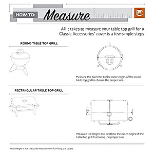 Classic Accessories Veranda Water-Resistant 29 Inch Rectangular Table Top Grill Cover