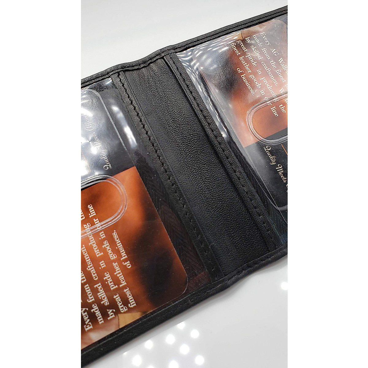 AG Wallets 2 ID Leather Bifold License Holder (Black)