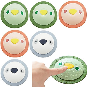 6 Pack Silicone Bathtub Stopper Sink Stopper, Bathtub Drain Hair Catcher Shower Drain Cover,Kitchen Tub Sink Drain Strainer, Bathroom Drain Plug Drain Stopper