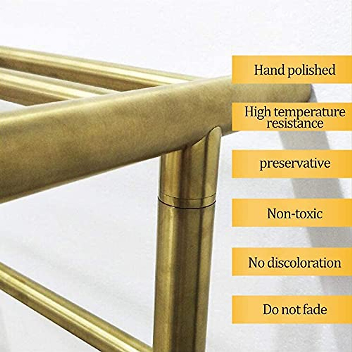 Bathroom Towel Warmer Electric Heated Towel Rack, Electric Towel Warmer Drying Rack, Stainless Steel Polished Heated Towel Rail Radiator with Shelf, Bathroom Wall Mounted Heated Towel Rack with On/Off