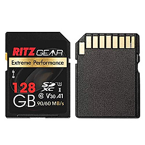 Extreme Performance High Speed UHS-I SDXC 128GB SD Card 90/60 MB/S U3 A1 Class-10 V30 Memory Card for SD Devices That can Capture Full HD, 3D, and 4K Video as Well as raw Photography