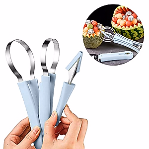 Carving Knife Cutting Knife Ball Digger Three-Piece Combination Set Platter Tool Creative Carving Knife Watermelon Digging Ba
