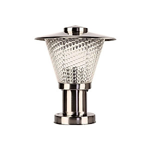 MODEBHD Rainproof Villa Pillar Light Ball Acrylic Shade Post Light Landscape Street Lawn Lights Fixture E27 Exterior Stainless Steel Column Lamp Outdoor IP55 Waterproof Garden Lawn Lantern