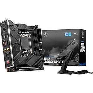 MSI MEG Z690I Unify Gaming Motherboard (Mini ITX, 12th Gen Intel Core, LGA 1700 Socket, DDR5, PCIe 5, 2.5G LAN, M.2 Slots, Wi-Fi 6E)