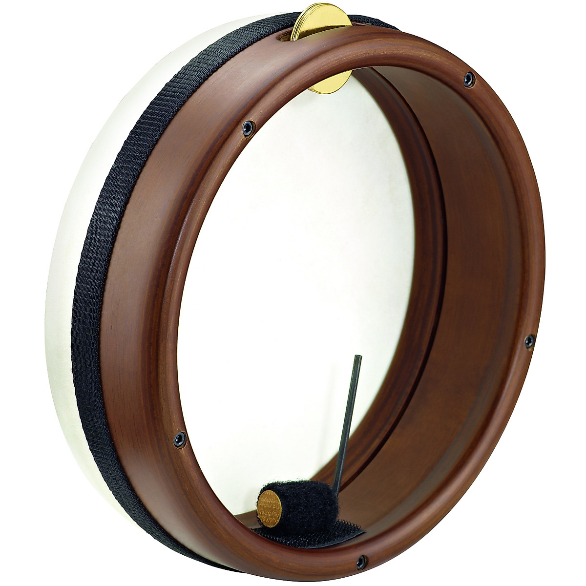 Meinl Percussion 7 1/2" Frame Drum with Set of 3 Jingles, Kanjira-NOT Made in China-Goat Skin Head, Antique Brown Finish, 2-Year Warranty, (FD7KA)