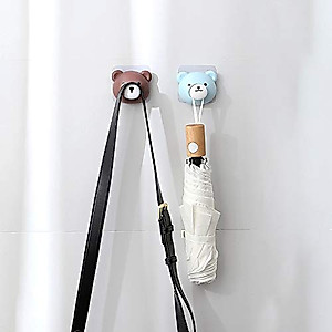 hebensi 4Pcs Adhesive Hooks Cute Cartoon Pig Panda Bear Wall Hooks 4 Colors Heavy Duty Wall Hooks for Kid's Room Living Room Bedroom