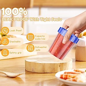 Generic 10 Pack 4oz Small Plastic Containers with Lids, Salad Dressing Container, Leakproof Condiment Containers, Reusable Stackable Plastic Dip Sauce Containers, Food Storage Safe Airtight