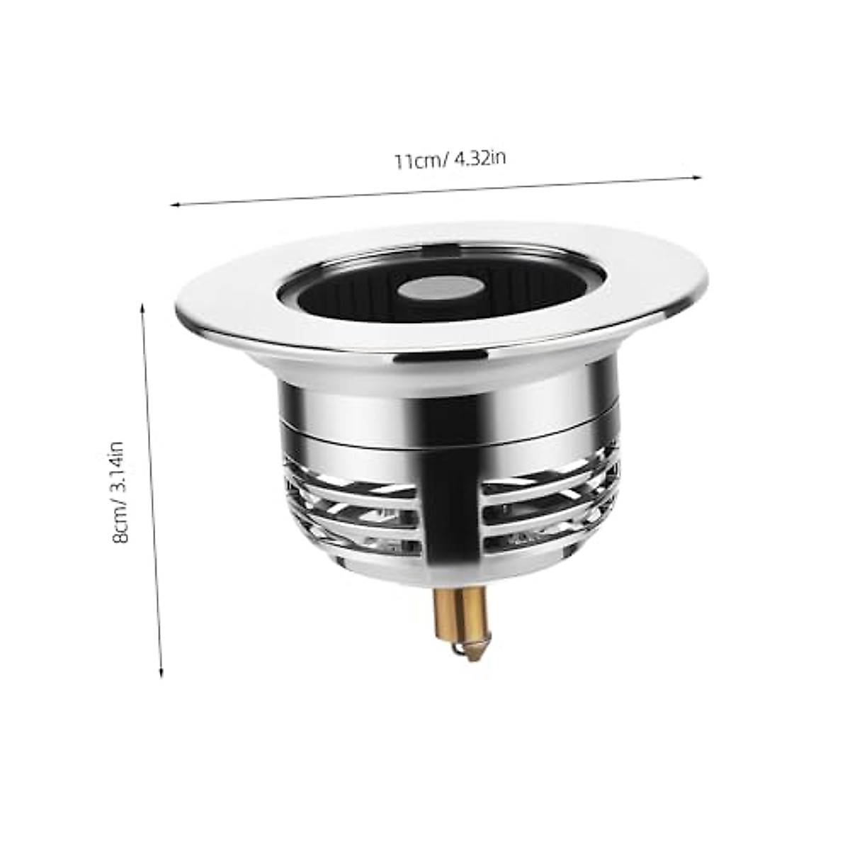 Homoyoyo Kitchen Sink Filter Sink Drain Strainer Push Type Sink Strainer Kitchen Sink Stopper Bathtub Drain Plug Drain Stopper Plunger Sink Strainer Kitchen Drain Stoppers Plastic Grey