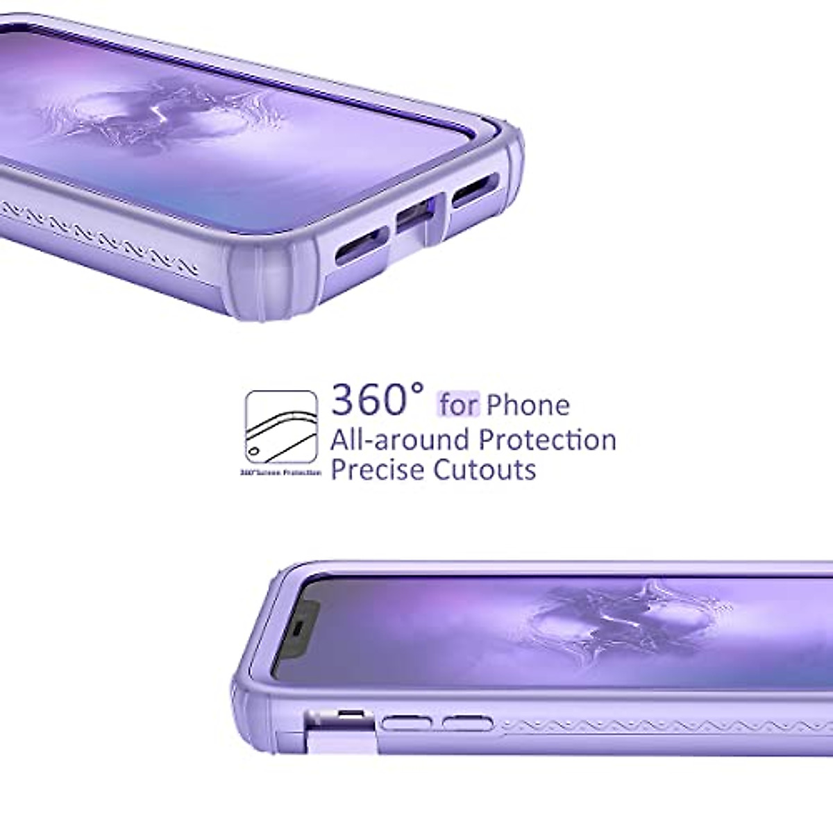 WeLoveCase iPhone 11 Wallet Case for Women Defender Credit Card Holder Cover with Hidden Mirror Three Layer Shockproof Heavy Duty Protection All-Round Protective Case for iPhone 11 Light Purple