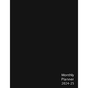 2024-2025 Monthly Planner: Large 24 Months Calendar from January 2024 to December 2025 with Holidays. Black Cover.