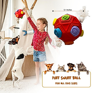Tuff Snuff Snuffle Ball - Durable Treat Ball for Dogs, Puzzles for Smart Dogs, for Large, Medium, Small Dogs, Enrichment Toys, Interactive Dog Toys to Keep Them Busy