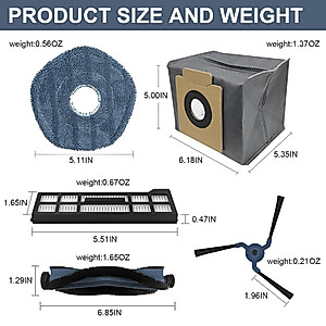 Suitable for eufy X10 pro OMNI Robot Vacuum Accessories main rolling brush edge brush filter mop dust bag (1 rolling brush +2 filter +2 mop +4 side brush +3 dust bag)