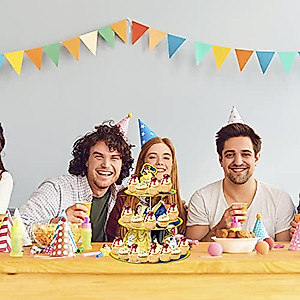 XFYCUTE Beauty and The Beast Party Supplies-Beauty and The Beast 3 Tier Cupcake Stand Birthday Dessert Display Stand for Kid's Birthday Party Decoration