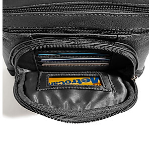 TOVOSO Crossbody Bag for Women, Genuine Leather Multi-Pocket Purse with Adjustable Strap, RFID Protection, Built-In Wallet, Medium, Black