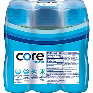 Core Hydration Perfectly Balanced Water, .5 L bottles, 24 Count (4 Packs of 6), USA Gymnastics Official Hydration Partner