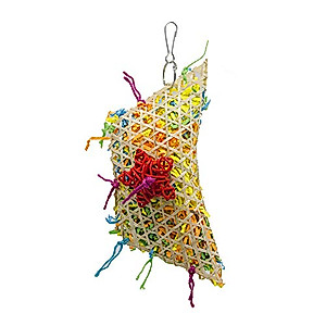 Parrot Bird Pull Bites Climb Chew Toy Colorful Hanging Strip Rope Pet Cage Decor