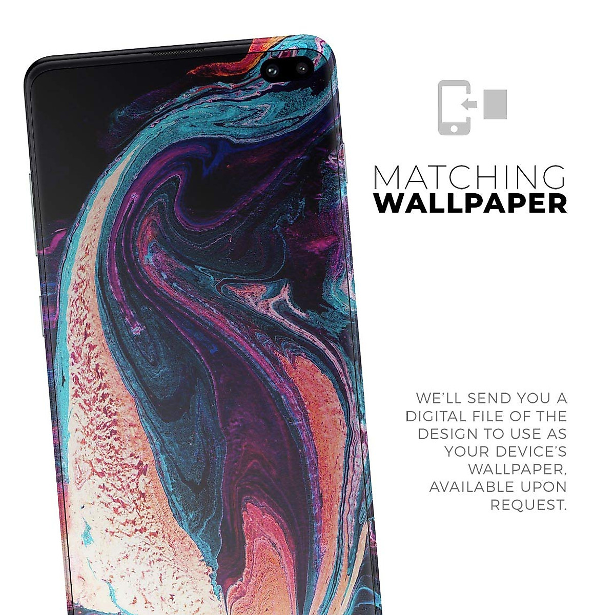 DesignSkinz Liquid Abstract Paint V38 Protective Vinyl Decal Wrap Skin Cover Compatible with The Samsung Galaxy S20 (Screen Trim & Back Glass Skin)