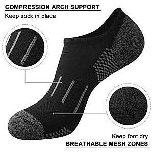 Heatuff No Show Socks Men 7 Pairs Low Cut Athletic Cushion Non Slip Breathable Socks