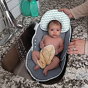 Summer Pure Support in-Sink Bather – Bathe Newborns up to 6 Months with Confidence Right in The Sink - Compression-Molded Foam Baby Bath Sink Cushion is Adjustable and Includes Anti-Slip Grips