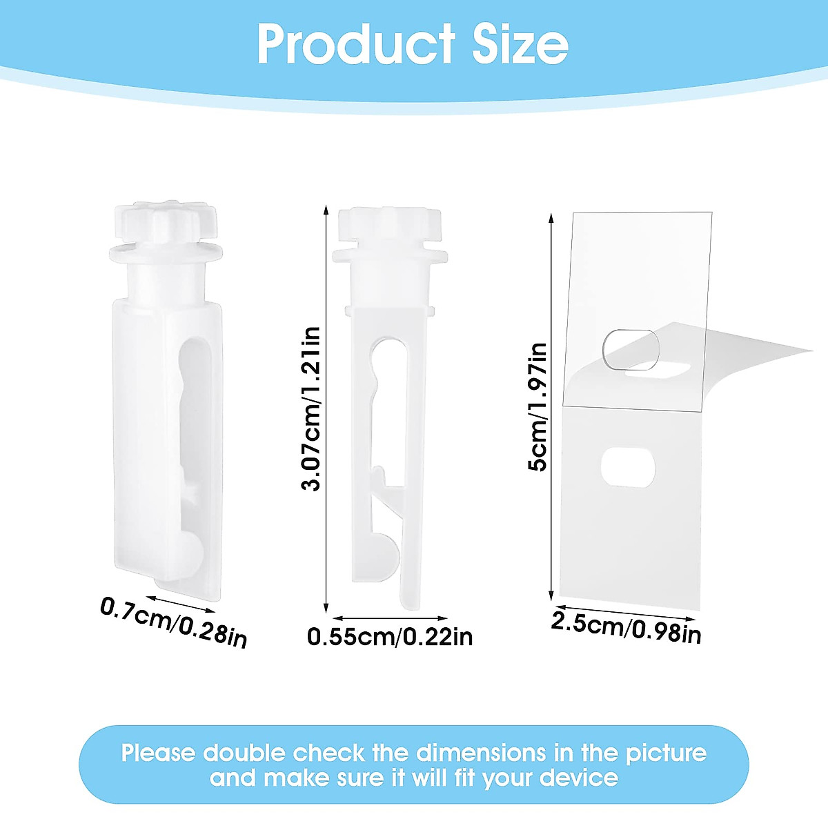 Vertical Blinds Repair Kit, Include 12 Sets Vertical Blind Repair Tabs and 12 Pcs Vertical Blind Stem Clips Replacement, Vertical Blinds Replacement Parts for Broken and Missing Vertical Blinds