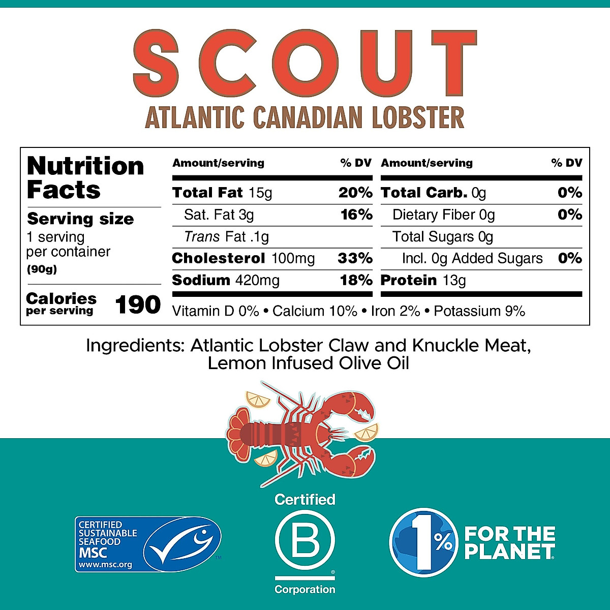 Scout Atlantic Canadian Lobster, 3.2 OZ
