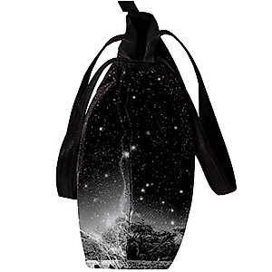 Purses for Women, Tote Bag, Bags for Women, Womens Handbags, Black Starry Sky Retro Eiffel Tower pattern