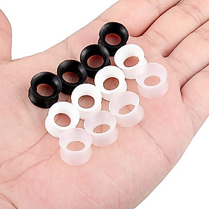 Cisyozi 00G Plugs Gauges Tunnels Earrings Ultra Thin Silicone Plastic Ear Skin Flexible Flesh Clear Tunnel Expander Stretching Gauge Earlets Plugs Gauges Kit Earlets Retainer for Women Men 00G(10mm)