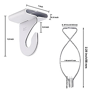 Gansita 25 Pair Suspended Aluminum Drop Ceiling Hooks, Metal T-Bar Track Clip, White Heavy Duty Ceiling Hooks, Drop Ceiling Clips Hanger Kit for Home Classroom Grid Office & Decorations