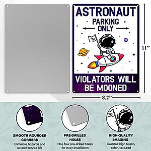 Astronaut Parking Sign, Space Themed Bedroom Decor For Boys Room, Outter Space Room Decor Gifts for Boys Kids Themed Bedroom Room Wall Decorations Industrial Grade Aluminum, Easy Mounting, Rust-Free/Fade Resistance, Indoor/Outdoor