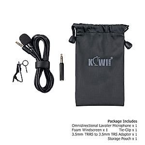 Lapel Lavalier Microphone Clip-on Lav Mic for Sony A7C II ZV-1 II ZV1 ZV-1F RX100 VII A6700 A6600 A6300 A6100 A7IV A7 III II A7S Canon G7X III M50 R50 R100 R RP Nikon Z6 Z7 II Z30 Z50 & More Cameras