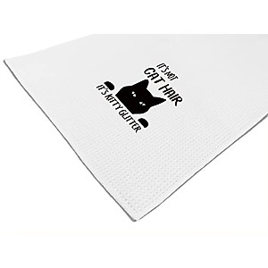 It’s Not Cat Hair It’s Kitty Glitter Hand Towels Kitchen Towels Dish Towels,Funny Black Cat Kitty Decor Towels,Cat Lovers Cat Mom Girls Women Gifts