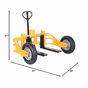 Vestil ALL-T-HD Heavy Duty All Terrain Pallet Truck, 2500 lbs Capacity, 32" Length x 12" - 26-3/4" Width Fork