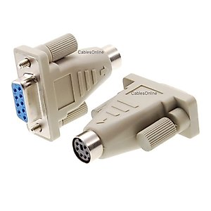 CablesOnline 2-Pack PS/2 MiniDin6 Female to DB9 Serial Female Mouse Adapter, AD-M01-2