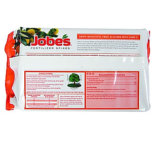 Jobe's, 01612, Fertilizer Spikes, Fruit and Citrus, Includes 15 Spikes, 12 Ounces, Brown