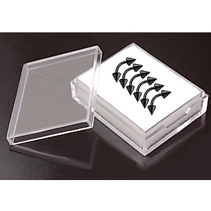 bodyjewellery 6pcs 16g Curved Barbell Cartilage Lip Tragus Eyebrow Forward Helix Conch Daith Earring Black Vertical Labret Spike - 10mm