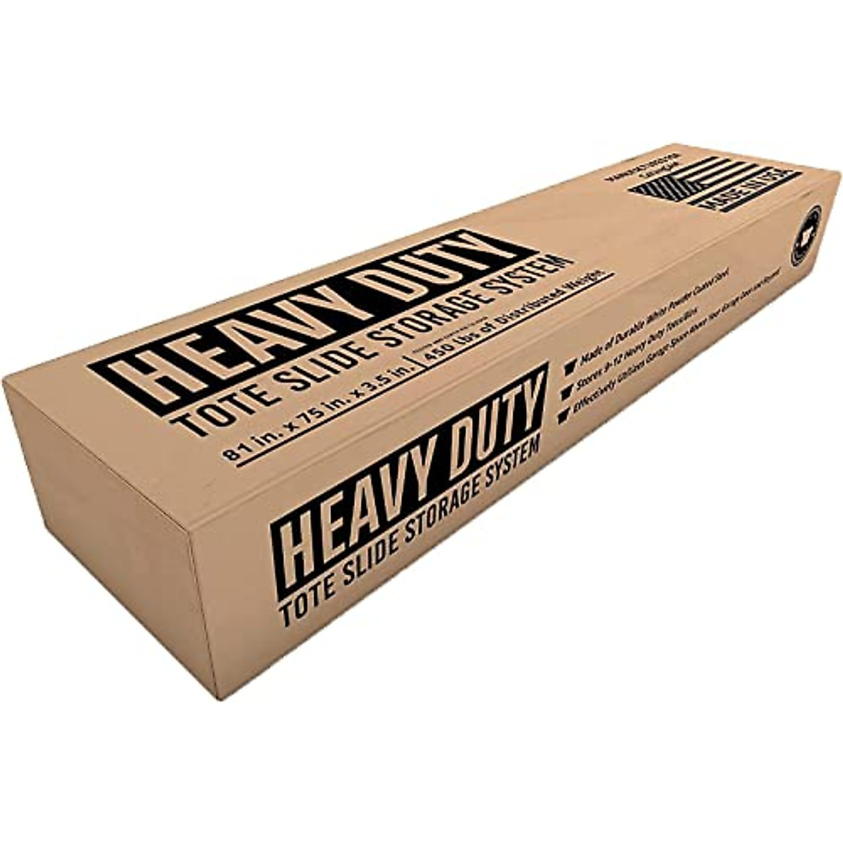 E-Z Garage Storage Alloy Steel Tote Slide PRO Overhead Garage Storage Rack - Organize Up to 15 Storage Tote Container Bins on The Ceiling, 88" x 80" x 3.5", White