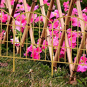 Decorative Garden Fence Panel Border 10 Pack,Garden Fencing for Yard Outdoor, No Dig Fence for Dogs Metal Small Garden Fence Animal Barrier (10ft)