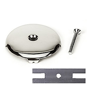 PF WaterWorks Universal Bathtub/Bath Tub Drain Single/One (1) Hole Overflow Face Plate - Matching Screw - Adapter for 2 Hole; Chrome; PF0930-CH