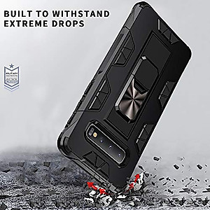 Samsung Galaxy S10 Case Military Grade Shockproof with Kickstand Stand Built-in Magnetic Car Mount Armor Heavy Duty Protective Case for Samsung Galaxy S10 Phone Case (Blue)