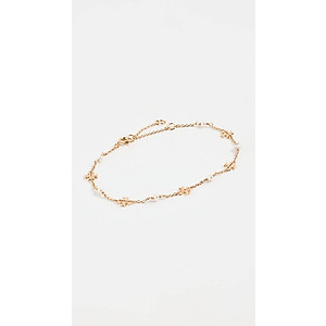 Tory Burch Women's Kira Pearl Delicate Chain Bracelet, Tory Gold/Pearl, One Size