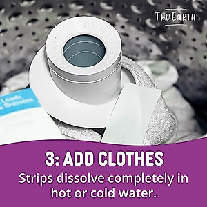 Tru Earth Laundry Detergent Sheets - Up to 64 Loads (32 Sheets) - No Plastic Jug - Original Eco-Strip Liquidless Laundry Detergent - Lilac Breeze