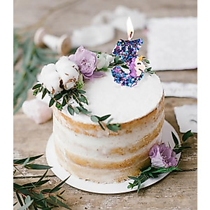 ANPEI Large Birthday Cake Glitter Candle for Kids, 3” Tall - Unicorn Number 5 (Model: AV-ANP-CANDL-UN-PL05)